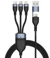 China Customized 4-in-1 Braided Charging Cable for Fast Charging iOS Android OEM Supported for sale