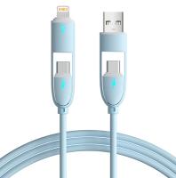 China Tangle Free USB Lightning Cable PD Type C Micro Cable 60W 3A 4 In 1 for sale