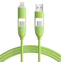 China Tangle Free USB Lightning Cable PD Type C Micro Cable 60W 3A 4 In 1 for sale