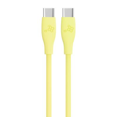 China Charming Yellow Hue USB-C Cable with Dual Type-C Connectors and Customized Silicone Material for sale