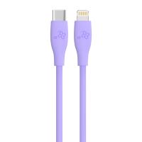 China Charming Flower Silicone Charging Cable Embellished Purple USB - C/Lightning Cable for sale