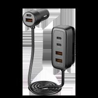 China Multi Port ABS Fast Charging Car Charger With Extension Cord 120W Lighter Switch Plug for sale