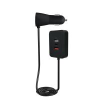 China Multi Port ABS Fast Charging Car Charger With Extension Cord 120W Lighter Switch Plug for sale