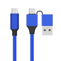 China 2IN1 Braided Charging Cable With 60W Output And 480Mbps Transfer Speed Length for sale