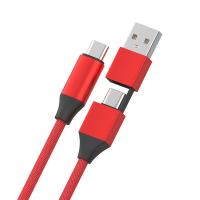 China 2IN1 Braided Charging Cable With 60W Output And 480Mbps Transfer Speed Length for sale