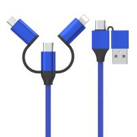 China 5 In 1 Braided Charger Cable 60W Output 480Mbps Transfer Speed 1M Length for sale