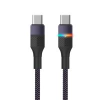 China High Speed Braided Multi Function Charging Cable CC60W / CL27W 1M 3A With RGB Light for sale