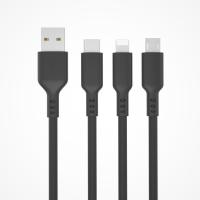 China Customizable TPE Multi Charging Cable 3 In 1 1M Length OEM / ODM Support for sale