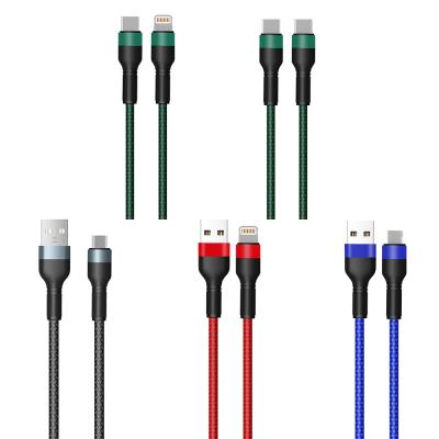 China 5V 2A / 5V 3A Braided Charging Cable for Lightning / Android / Type C Devices 1M Length High-Speed Data Transfer Customizable for sale