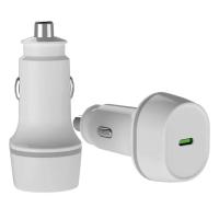 China Aluminum Alloy Type C USB Car Charger PD 45W Dual QC 3.0 Car Charger for sale