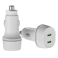 China Aluminum Alloy Type C USB Car Charger PD 45W Dual QC 3.0 Car Charger for sale