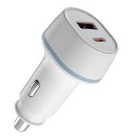 China Aluminum Alloy Type C USB Car Charger PD 45W Dual QC 3.0 Car Charger for sale