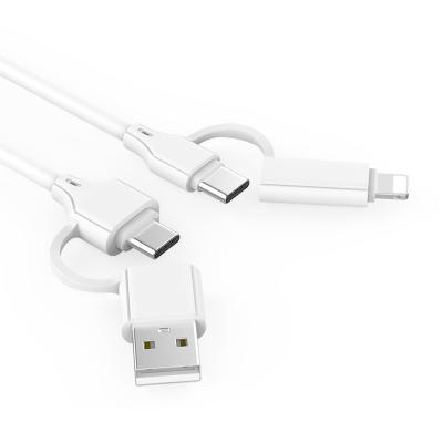 China Black /White Color 4 In 1 TPE USB Cable 3A CC60W / CL27W Length 1m Charging Cable for sale