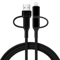 China Customized Multi Function Fast Data Transfer Cable 1M USB A / Type C To Lightning / Type C for sale