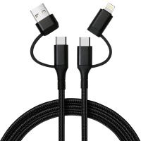 China Customized Multi Function Fast Data Transfer Cable 1M USB A / Type C To Lightning / Type C for sale