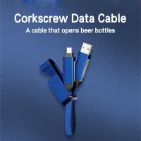 China Multi-Functional Aluminum Corkscrew Data Cable Beyond Charging with Customization Support for sale