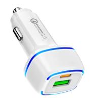 China 12V 24V Type C USB A Car Charger 38W PD Fast Charging Metal Car Charger for sale