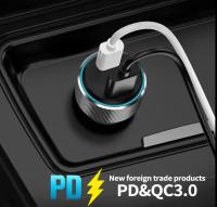 China 2 Ports 45W Dual  Type C USB Car Charger Fast Charging  Power Adapter for sale