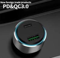 China 2 Ports 45W Dual  Type C USB Car Charger Fast Charging  Power Adapter for sale