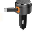 China Aluminum Alloy USB Port Car Charger Type C 60W PD Car Charger With Rectractable Cable for sale