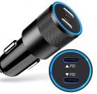 China USB A  Car Charger PD 60W  Smart Phone Mini Car Power Adapter for sale