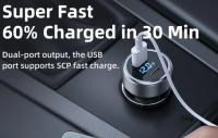 China QC PD Fast Charging USB Car Charger Socket Type C With Digital Display 58.5W for sale