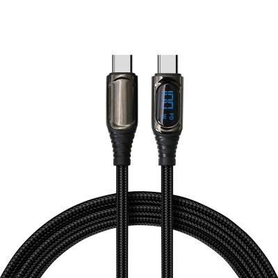 China 3A CC60W/CL27W Dual Type-C Braided Cable with Digital Display and Customizable Options for sale