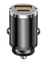China Car Phone Charger Metal Pull Ring PD30W USB Car Charger Super Fast Charge QC 3.0 for sale