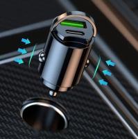 China Car Phone Charger Metal Pull Ring PD30W USB Car Charger Super Fast Charge QC 3.0 for sale