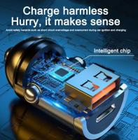 China Car Phone Charger Metal Pull Ring PD30W USB Car Charger Super Fast Charge QC 3.0 for sale