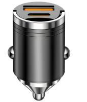 China Metal Sliver Pull Ring USB Car Charger PD 30W Super Fast Car Charger QC 3.0 for sale