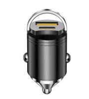 China Metal Sliver Pull Ring USB Car Charger PD 30W Super Fast Car Charger QC 3.0 for sale