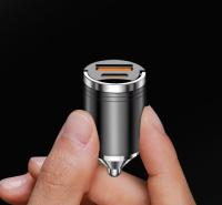 China Metal Sliver Pull Ring USB Car Charger PD 30W Super Fast Car Charger QC 3.0 for sale
