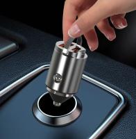 China Metal Sliver Pull Ring USB Car Charger PD 30W Super Fast Car Charger QC 3.0 for sale
