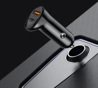 China Metal Silver Pull Ring PD30W Super Fast Car Charger Invisible QC 3.0 Car Charger for sale