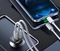 China Metal Silver Pull Ring PD30W Super Fast Car Charger Invisible QC 3.0 Car Charger for sale