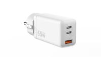 China White 65W 3 Port USB Fast Charger USB C Fast Charging Adapter Wall Charger for sale