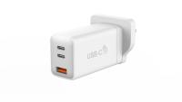 China GaN Fast Charging Block 65W 3 Port USB Wall Charger Customized Logo for sale