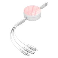 China Customized Multi Function Charging Cable TPE 66W 3 In 1 USB Charging Cable  2A / 3A for sale