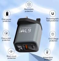 China 67W GaN USB Charger Super Fast Charging Type C Charger PD 3.0 USB C Adapter for sale