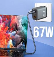 China 67W GaN USB Charger Super Fast Charging Type C Charger PD 3.0 USB C Adapter for sale