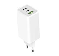 China Universal 3 Ports USB GaN Adapter 65W PD QC3.0 US EU Plug Quick Charging Charger for sale