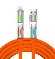 China Silicone 4 In 1  Type C To Type C 60W USB A Charging Lightning  Iphone Charger Cable for sale