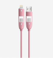 China Multi Function Silicone 4 In 1 Charging Cable 60W Fast Charging USB Data Cable for sale