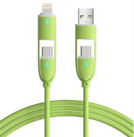 China Multi Function Silicone 4 In 1 Charging Cable 60W Fast Charging USB Data Cable for sale
