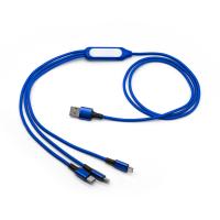 China 1.2M 2A Braided +ABS+aluminum USB Cable Customizable 3 In 1 LED LIGHT Data Cable For Mobile Phone Charging for sale