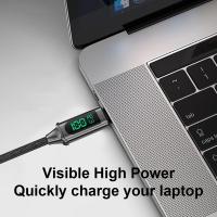 China Customizable Digital Display Cable for Mobile Phone Charging 6A Output 1M Length Braided Zinc Alloy USB Cable for sale