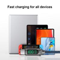 China Customizable Digital Display Cable for Mobile Phone Charging 6A Output 1M Length Braided Zinc Alloy USB Cable for sale