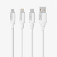 China USBA-C/A-M/A-L 2A Charge and Data Transfer Cable with Colorful Silicone Series and Aluminum Connector in Blue White Green and Pink for sale