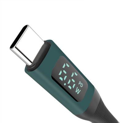 China Customizable Digital Display Mobile Phone Charging Cable with 2A Black TPE Braided and Aluminum Alloy for sale